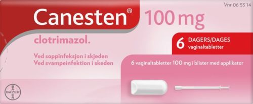 Canesten vagitorier 100mg med applikator 6 stk - Balder Apotek AS