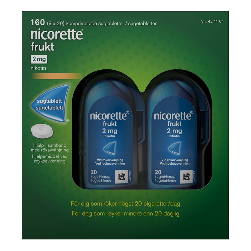 Nicorette sugetabletter 2mg frukt 2 pk - Balder Apotek AS